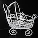 Un-decorated White Wire Mini Carriage Stroller for Baby Showers ...