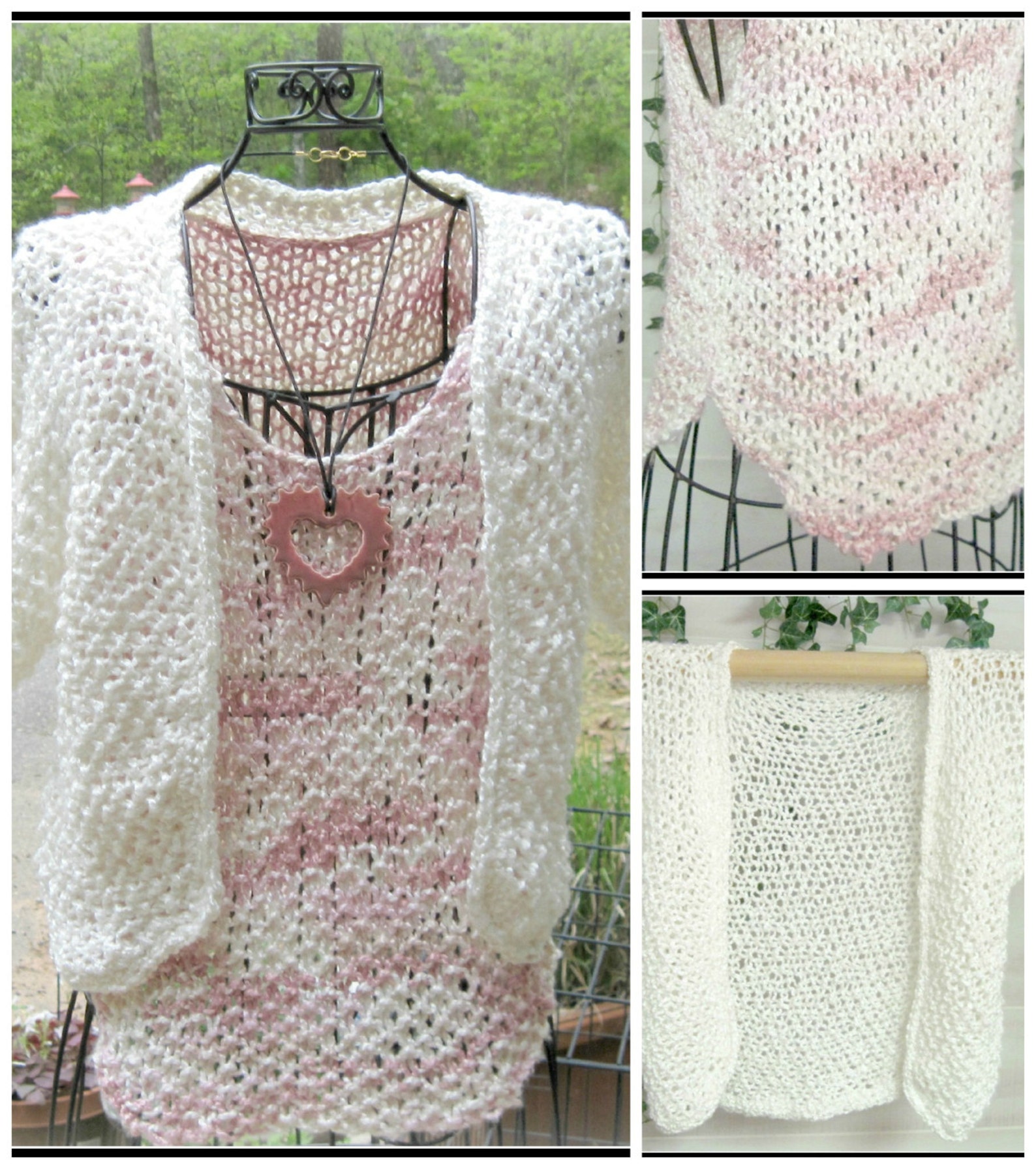 Larger Sizes Bamboo Shell and Bolero Adult Knitting Pattern XL, XXL ...