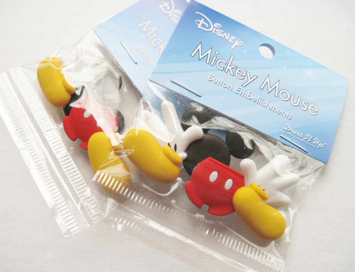 Everything Mickey Disney Buttons and Embellishment Set of 6 - Etsy