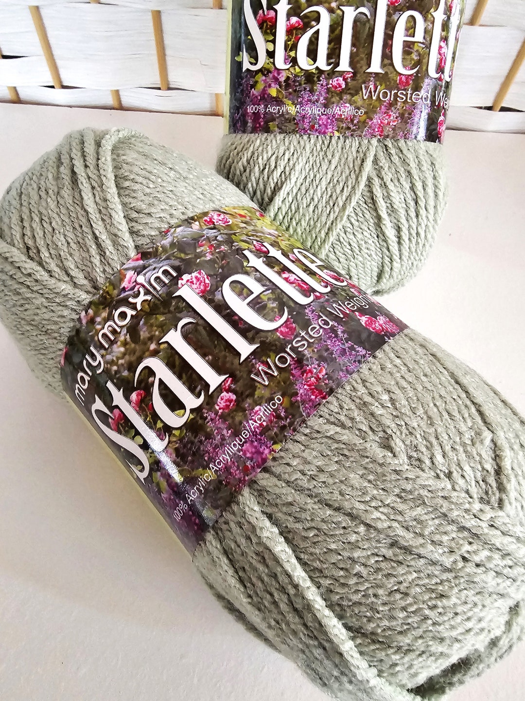 Mary Maxim Starlette Yarn Mid Green, Lot Number 624826 - Etsy