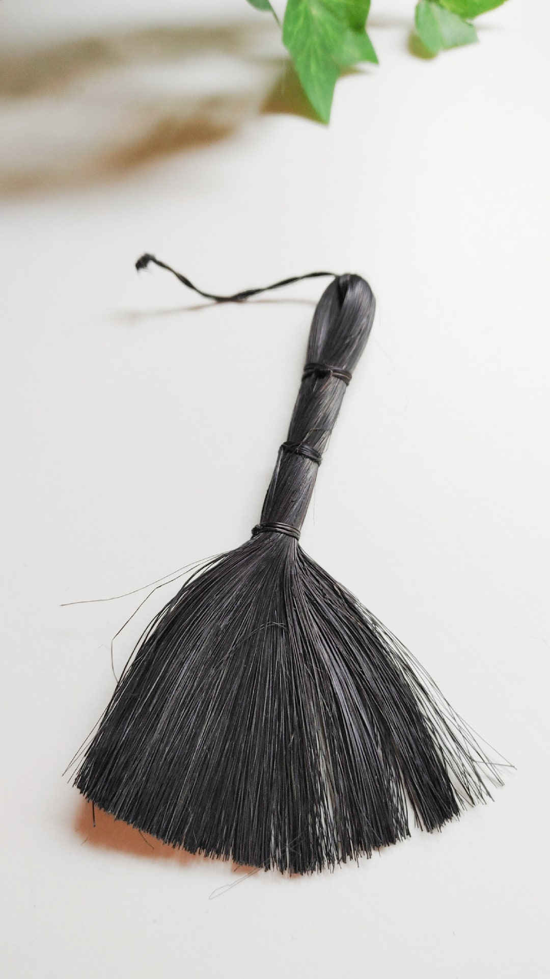 4 Inch Black Abaca Broom Ready to Ship Halloween Decor Supply Witch's ...
