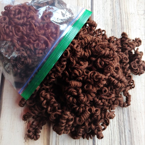 Chocolate Brown Curly Yarn Hair for Your Handmade Dolls | Etsy