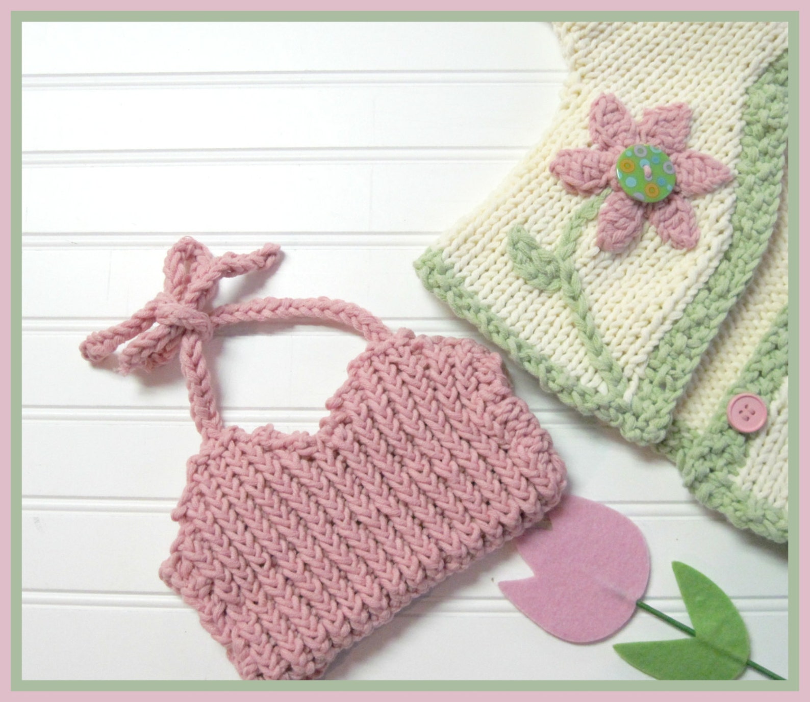 Knitting Pattern Springtime Sun Set Cardigan and Halter Top Child 1 to ...