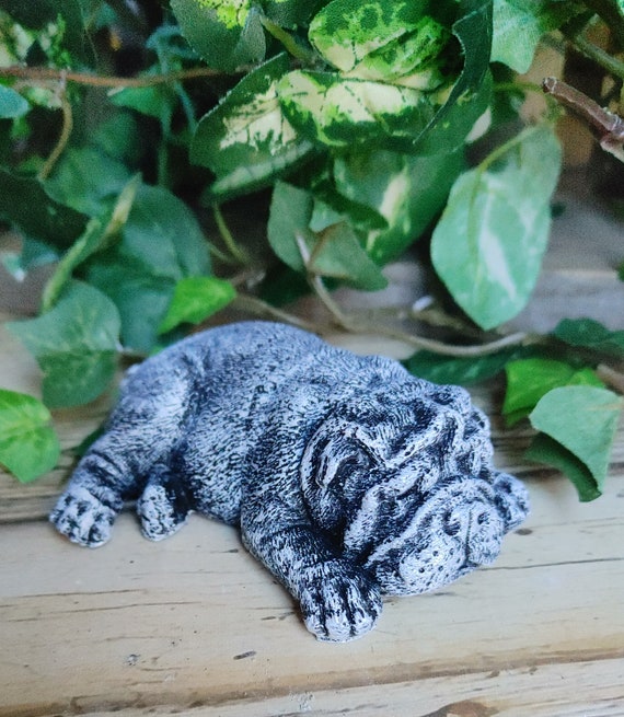 Little Bulldog Concrete Bulldog Cement Figurine Cement | Etsy