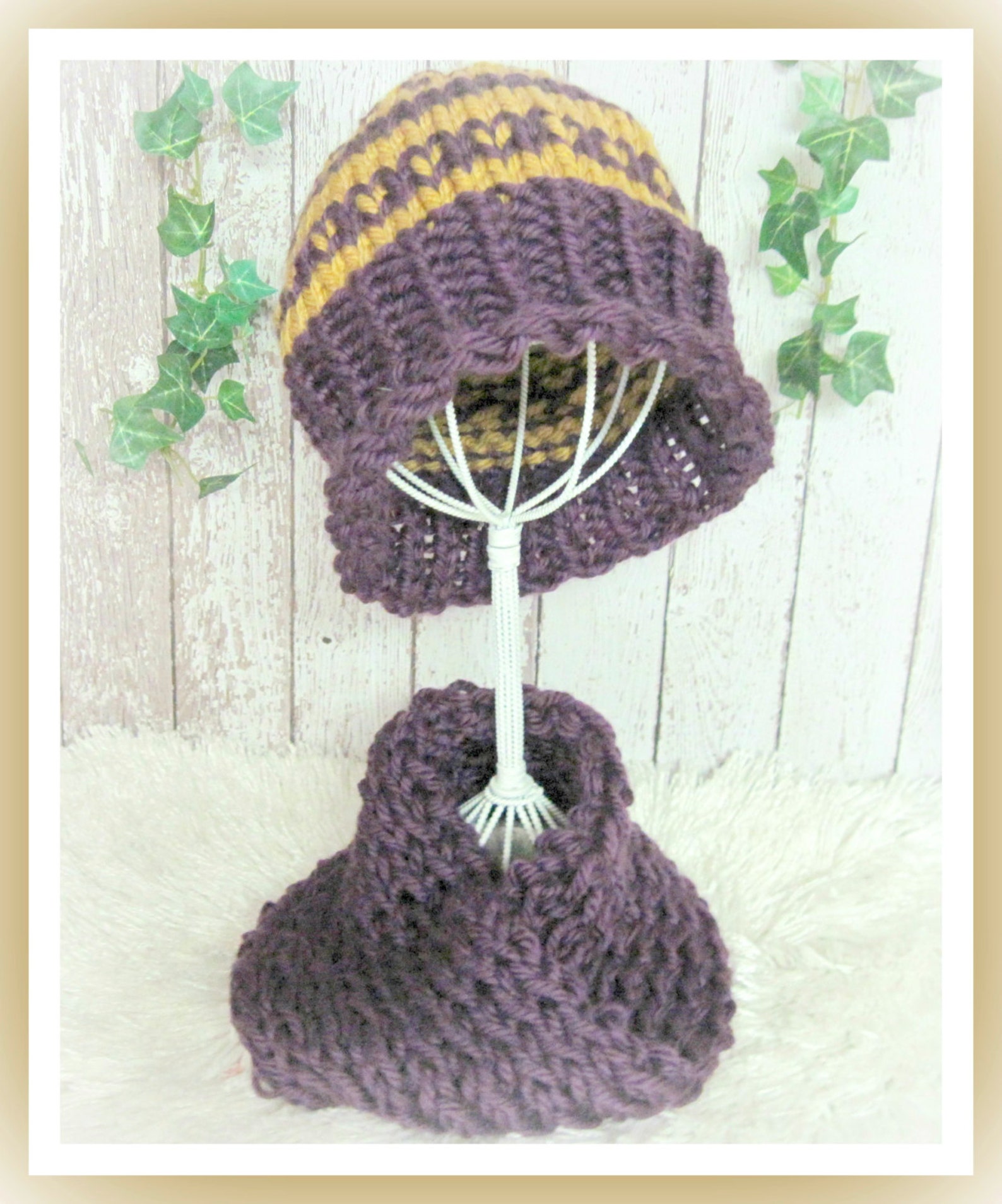 School or Team Colors Hat and Mobius for Child and Adult Knitting ...