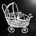 Un-decorated White Wire Mini Carriage Stroller for Baby Showers ...