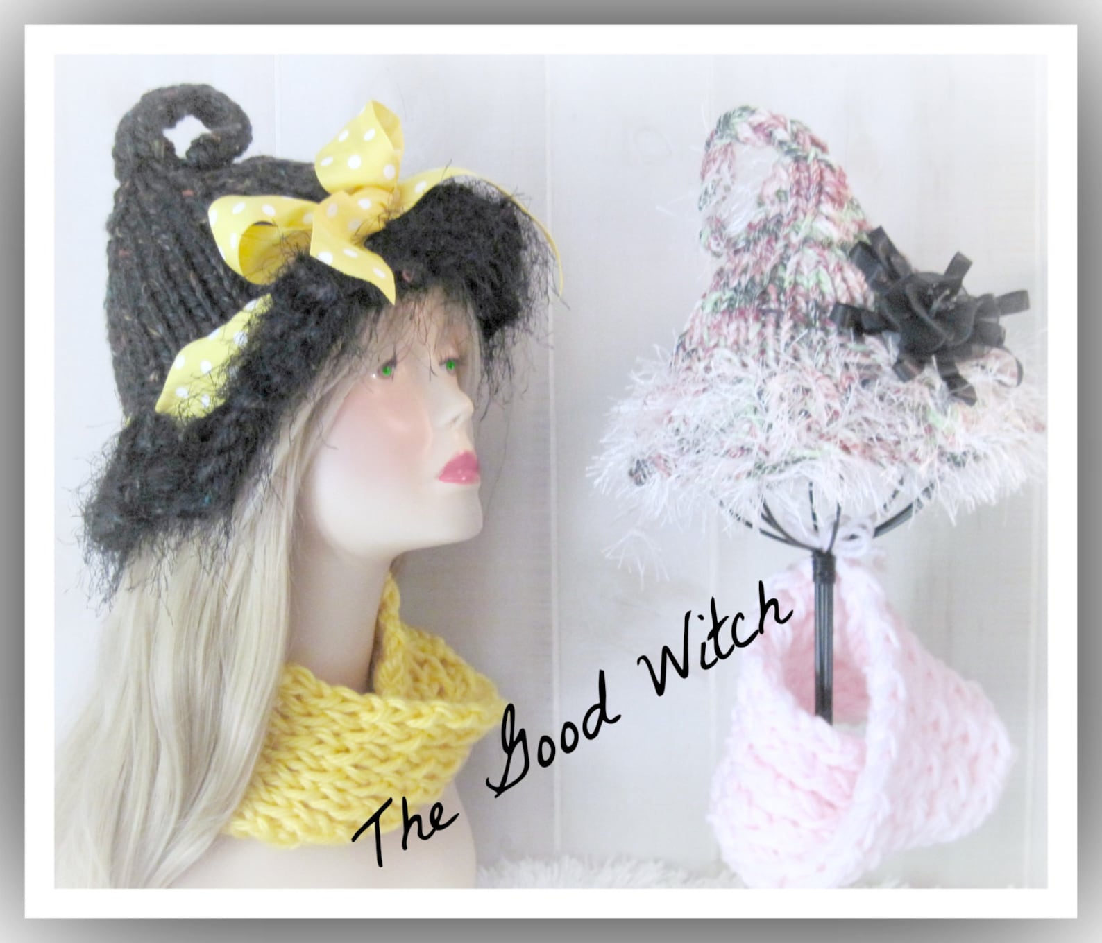 The Good Witch Hat and Cowl Knitted Pattern Child and Adult Sizes - Etsy