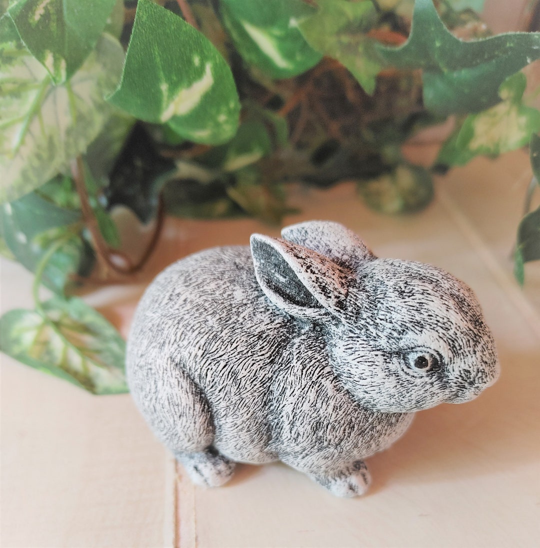Small Sitting Bunny, Concrete Bunny, Cement Figurine, Cement Bunny ...