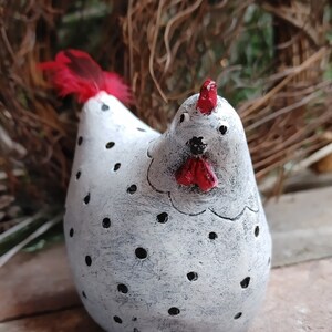 Concrete Chicken With Feathers Concrete Hen Chicken Figurine and is ...