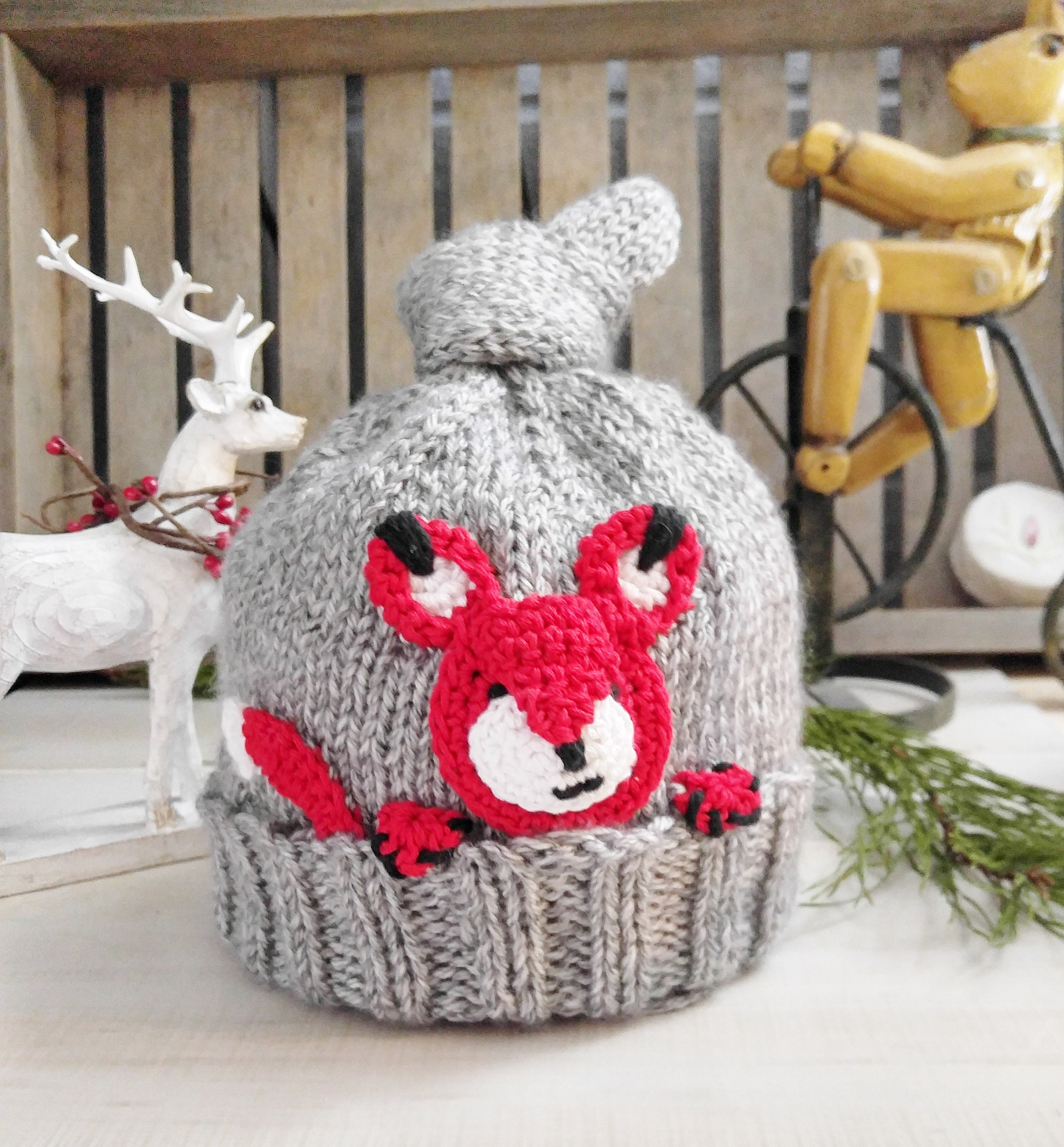 Pattern for Sneaky Little Fox Top Knot Hat Pattern For | Etsy