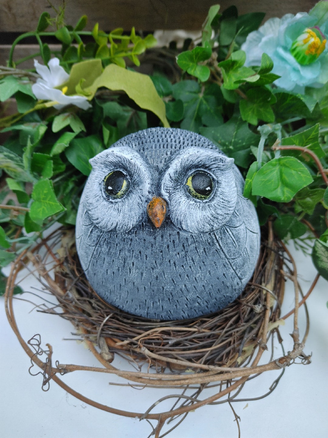 Concrete Owl, Cement Figurine, Cement Owl, Concrete Figurine, Garden ...