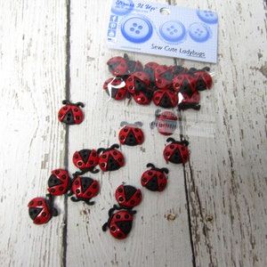 Ladybug Buttons Sew Cute 8 in a Set - Etsy