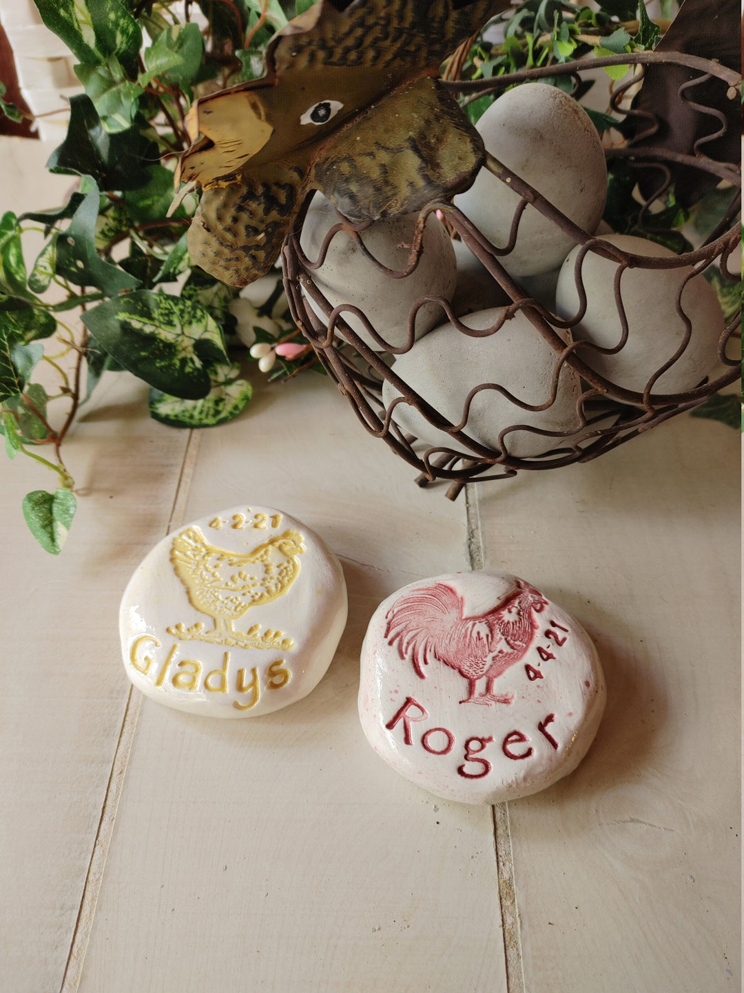 Personalized Chicken or Rooster Memorial Stone 2.5 to 3.5" - Etsy
