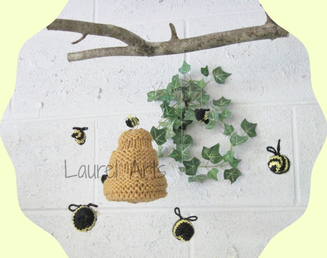 Honey Hive and Bees Mobile Pattern Knitted - Etsy