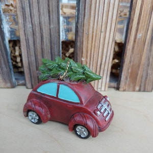 Miniature 'bringing Home the Christmas Tree' Car 2-1/2" L X 2" H - Etsy