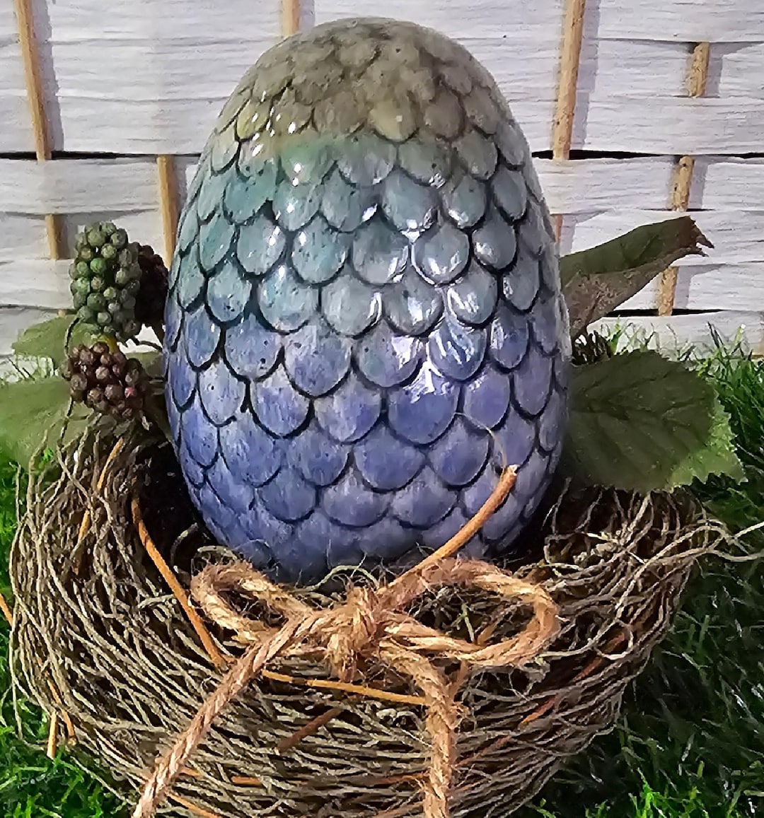 Speckled Ceramic Dragon Egg in Twig Nest (4" X 3.5") - Etsy