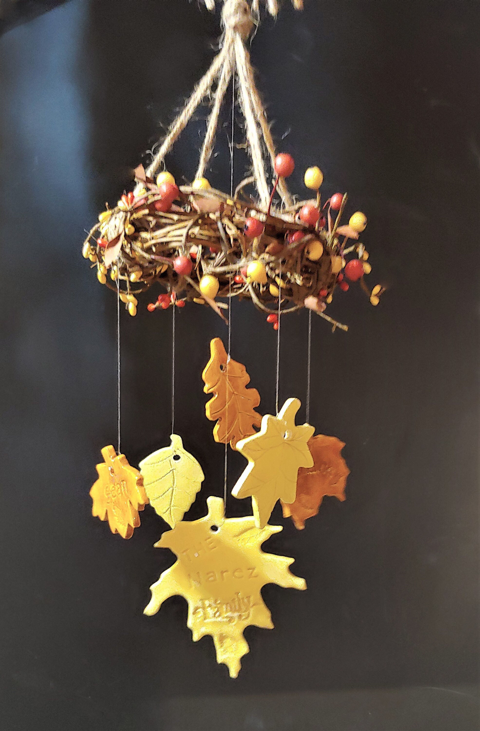 Autumn Colors Personalized Family Tree Wind Chime Customized | Etsy