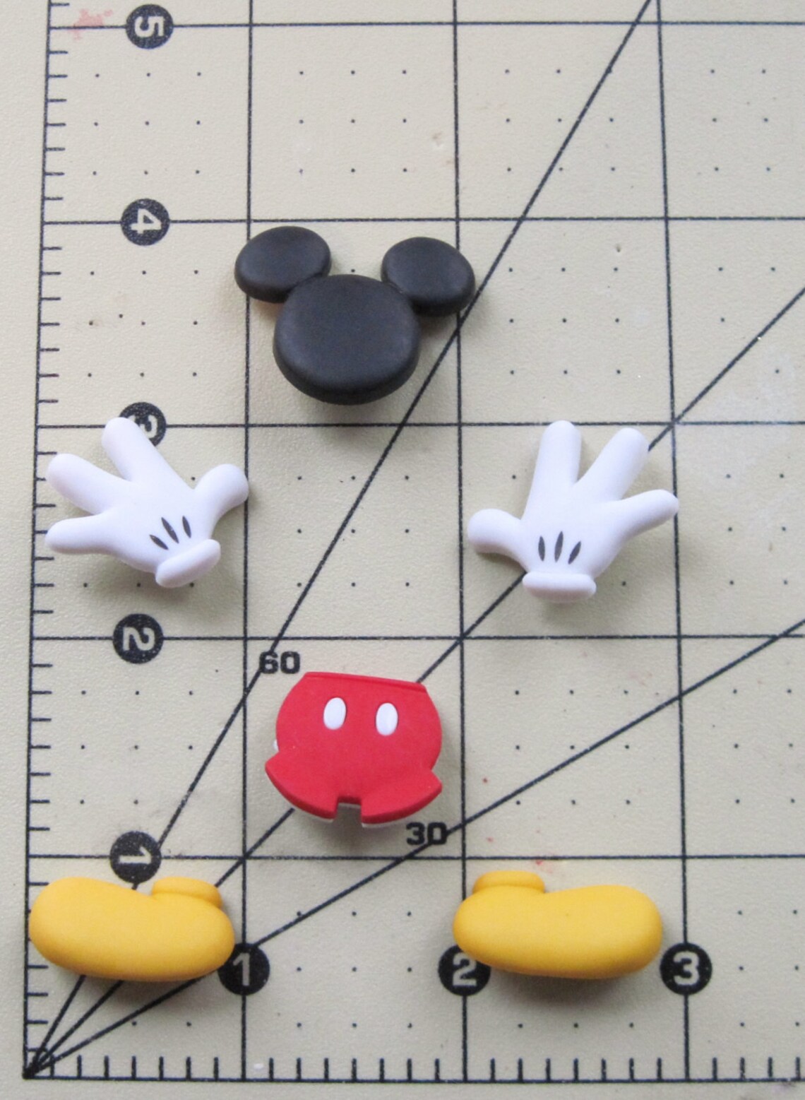 Everything Mickey Disney Buttons and Embellishment Set of 6 | Etsy