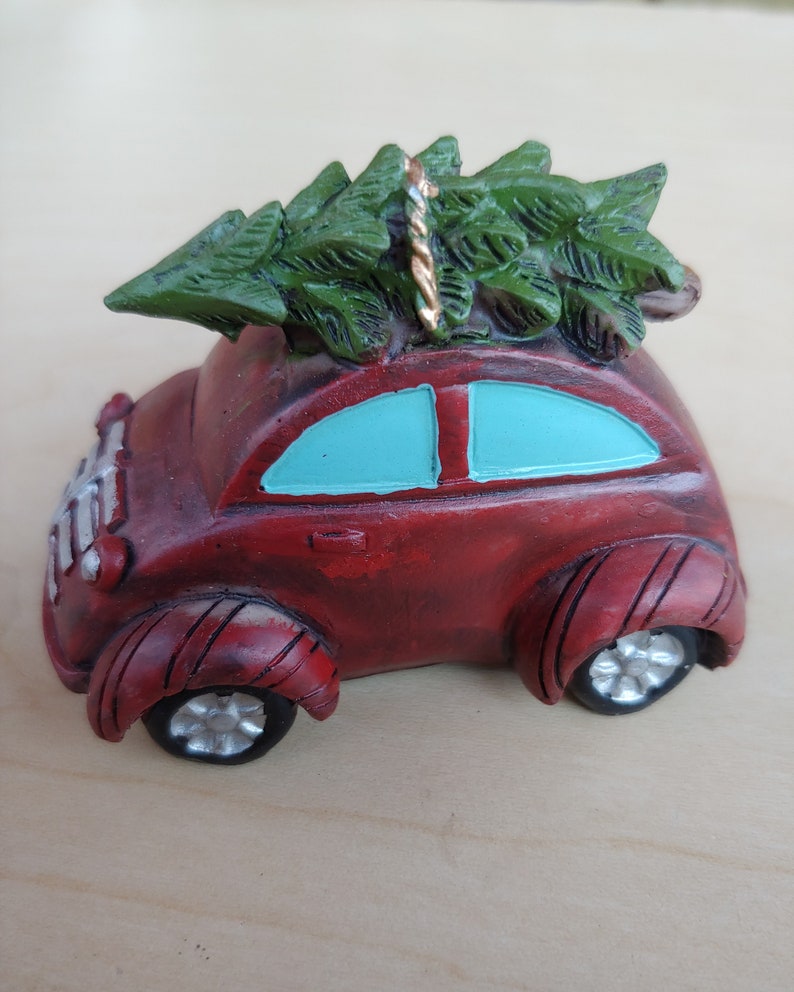 Miniature 'bringing Home the Christmas Tree' Car 2-1/2" L X 2" H - Etsy