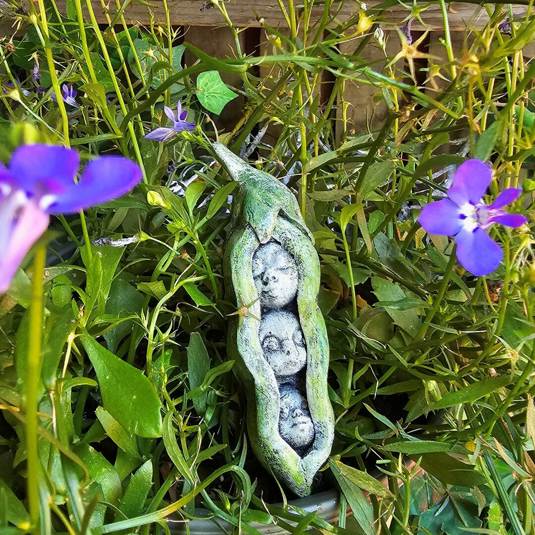 Concrete Three Small Peas in a Pod, Concrete Planter Decor, Garden ...