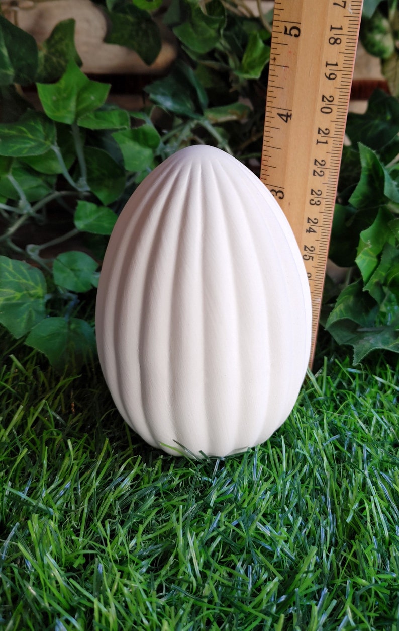 Bisque Ceramic Channel Tufted Egg DIY Egg Ready to Paint - Etsy
