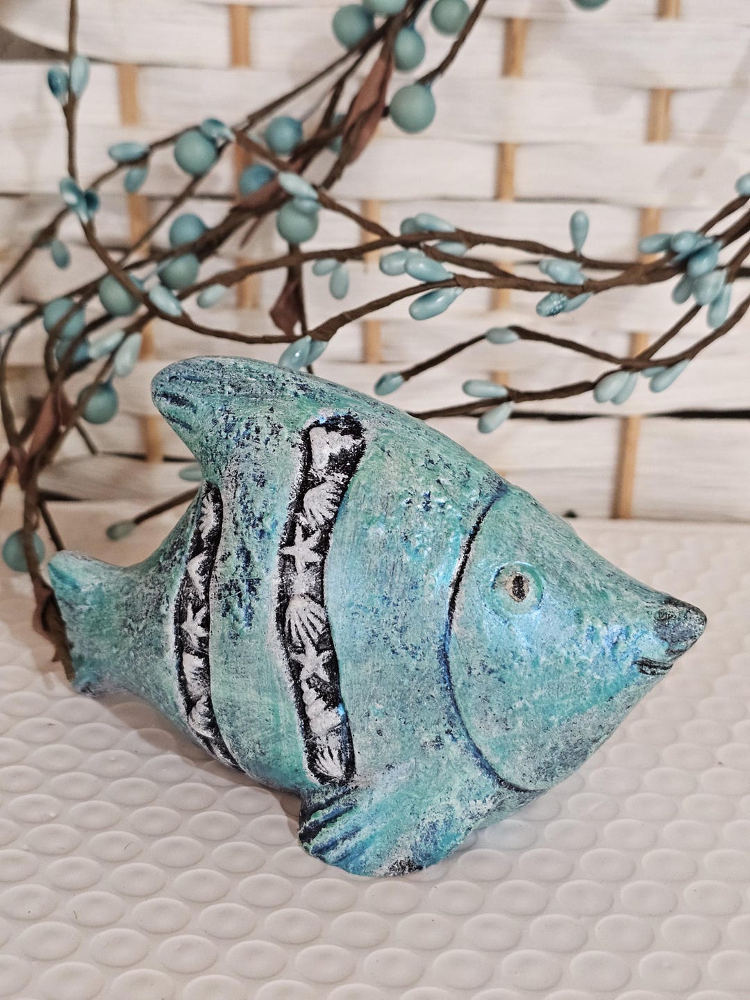 Color Shift Concrete Fish Out of Water: Garden Decor Paperweight ...