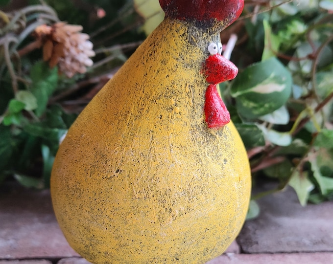 Concrete Hen With Metal Legs Chicken With Legs Henrietta the - Etsy