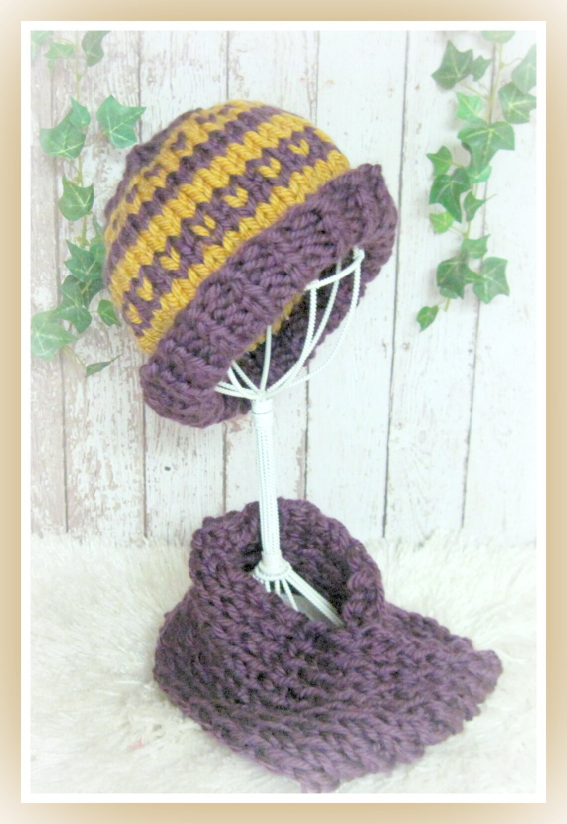 School or Team Colors Hat and Mobius for Child and Adult Knitting ...