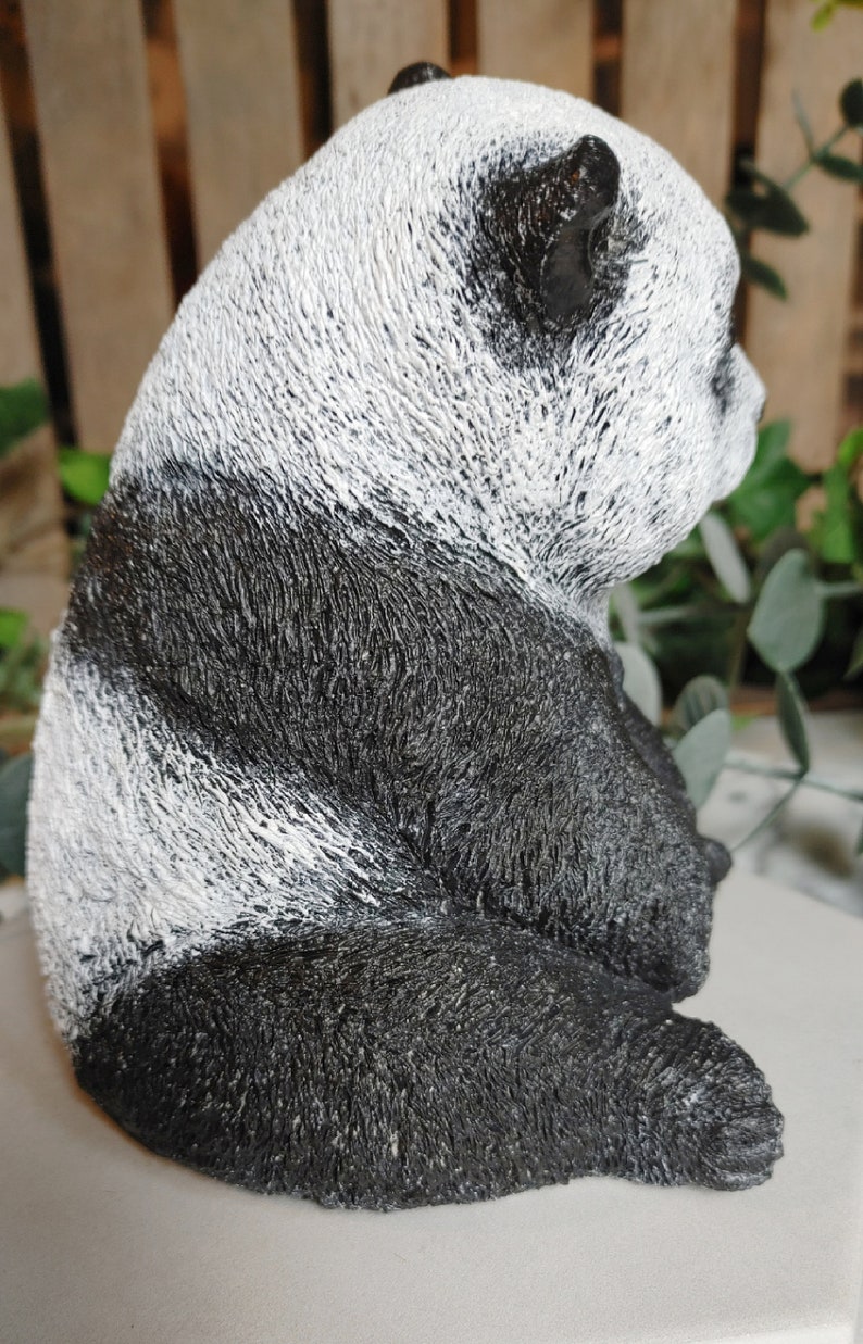 Concrete Sitting Panda Cement Figurine Cement Panda - Etsy