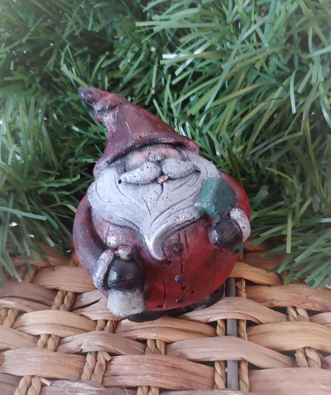 Concrete Santa, Cement Figurine, Cement Santa, Concrete Figurine ...