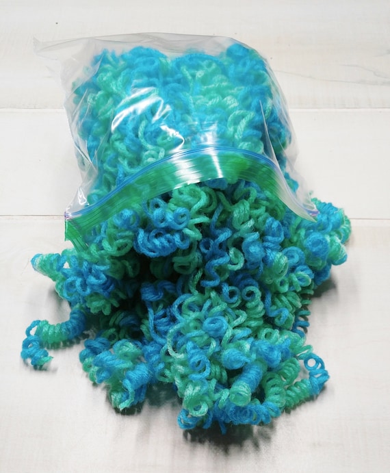 Turquoise Blue and Mint Green Curly Yarn Hair for Your | Etsy