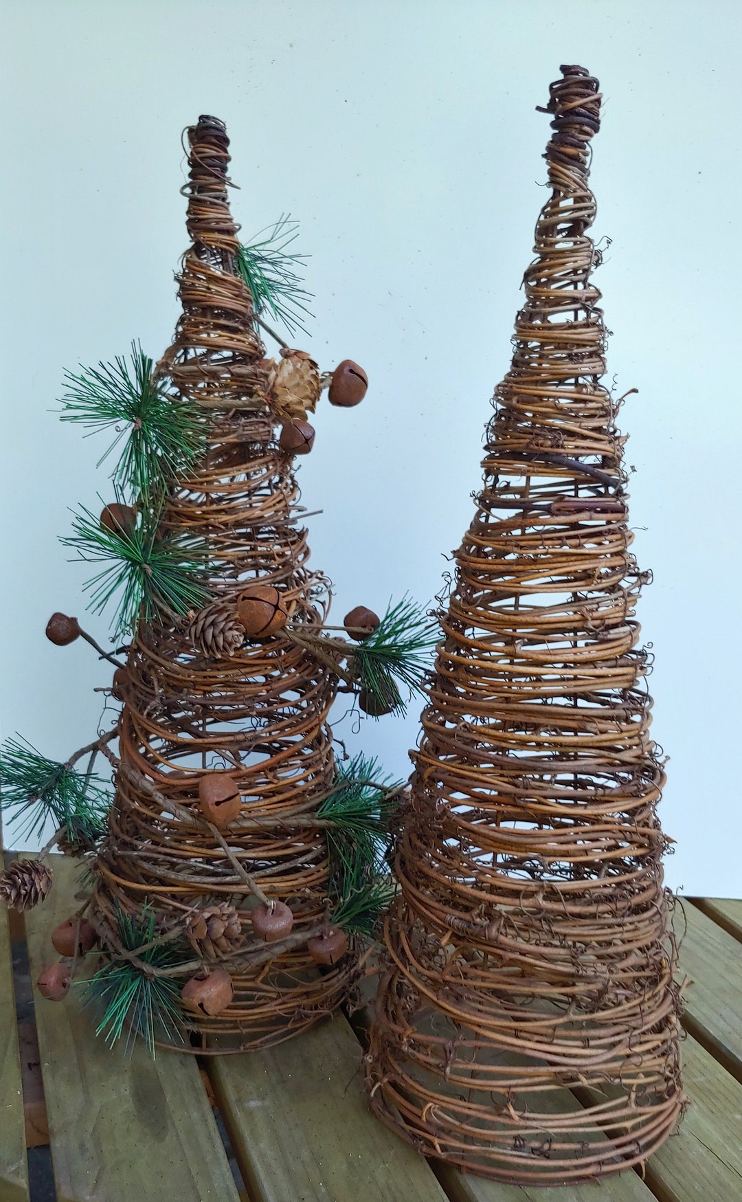 Grapevine Topiary Cone: 17-18" Rustic Farmhouse Decor One or Two - Etsy