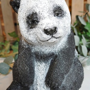 Concrete Sitting Panda, Cement Figurine, Cement Panda, Concrete ...