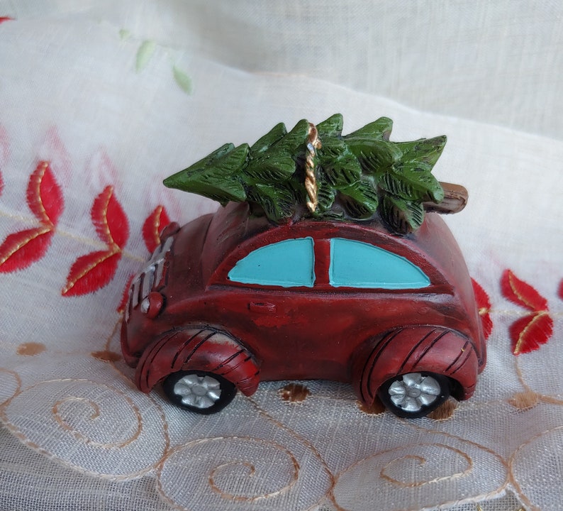 Miniature 'bringing Home the Christmas Tree' Car 2-1/2" L X 2" H - Etsy