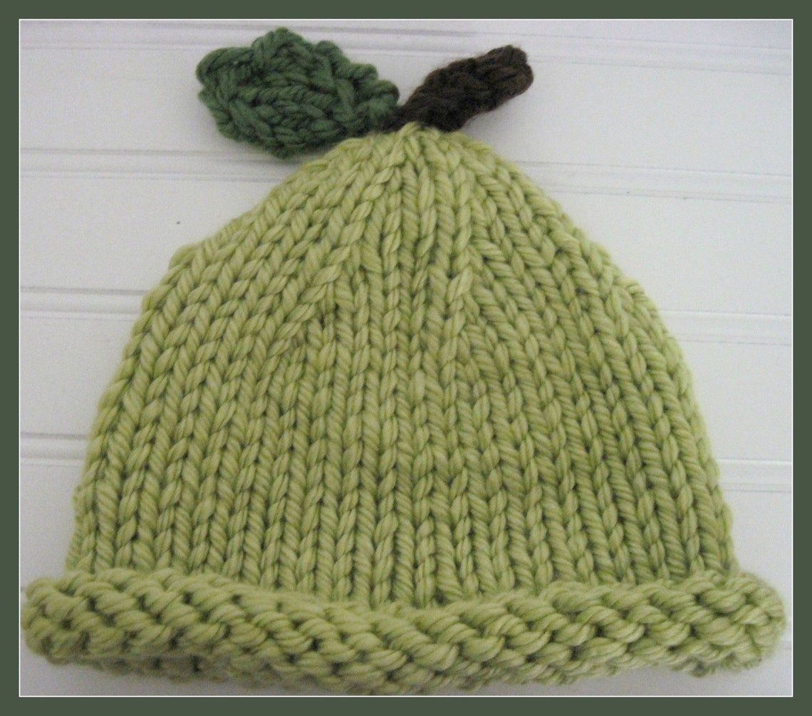 Pear Hat Knitting Pattern From Baby to Toddler to Child - Etsy