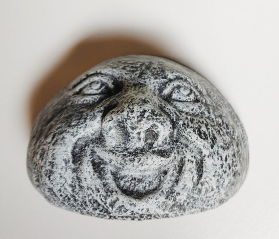 Concrete Rock Cement Garden Rock Face Concrete Garden Face - Etsy