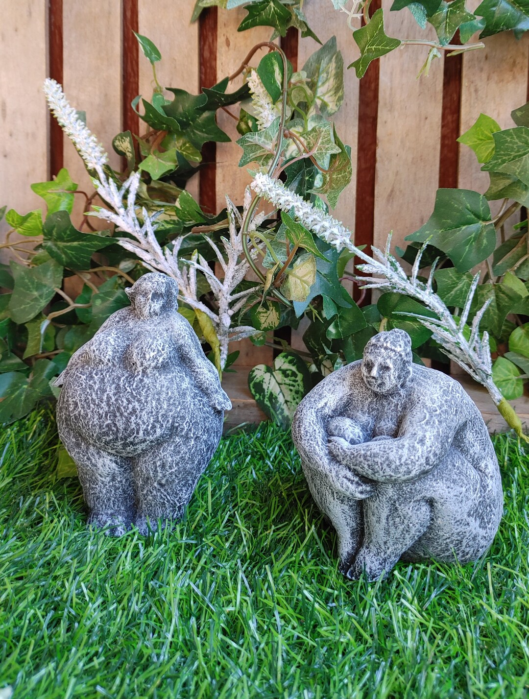 Abstract Concrete Lady Figurine: Eclectic Garden Art, Two Poses - Etsy