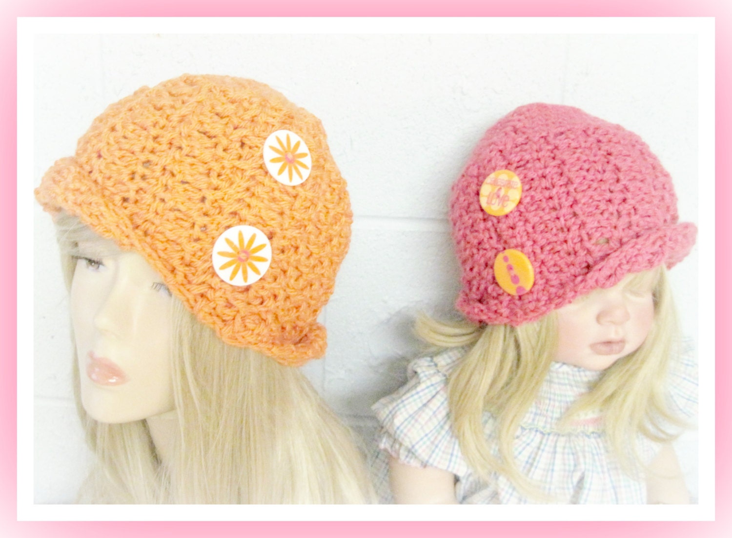 Crochet Cloche Hat Adult and Child Pattern - Etsy