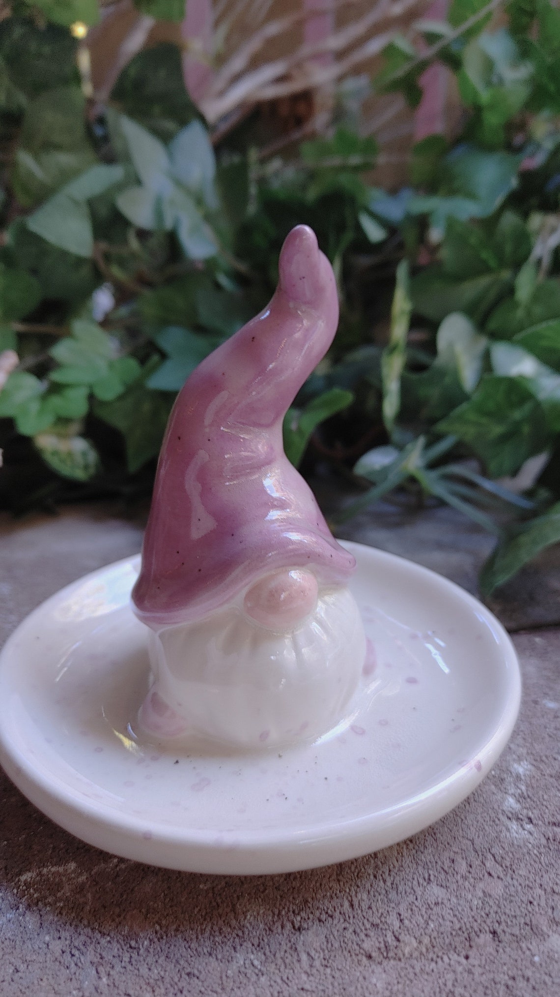 Lavender Purple Ceramic Gnome Ring Holder Ring Holder Gnome - Etsy