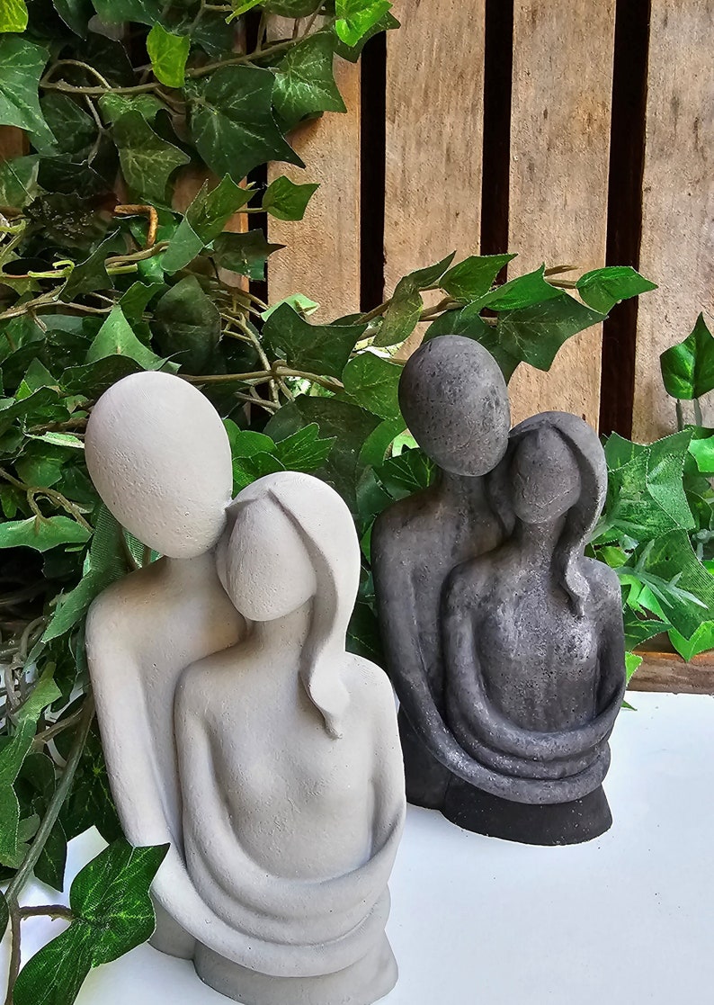 Concrete Hugging Male and Female, Cement Figurine, Cement Woman and Man ...