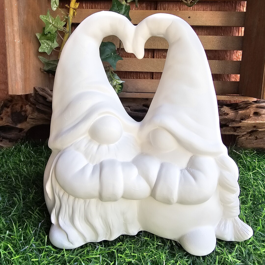 Gnome Couple, Ready to Paint Ceramic Bisque Mr. & Mrs. Gnome, Gnomes in ...
