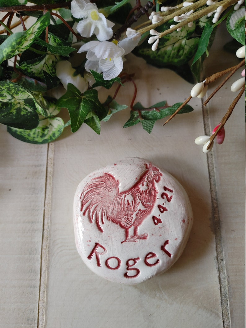 Personalized Chicken or Rooster Memorial Stone 2.5 to - Etsy
