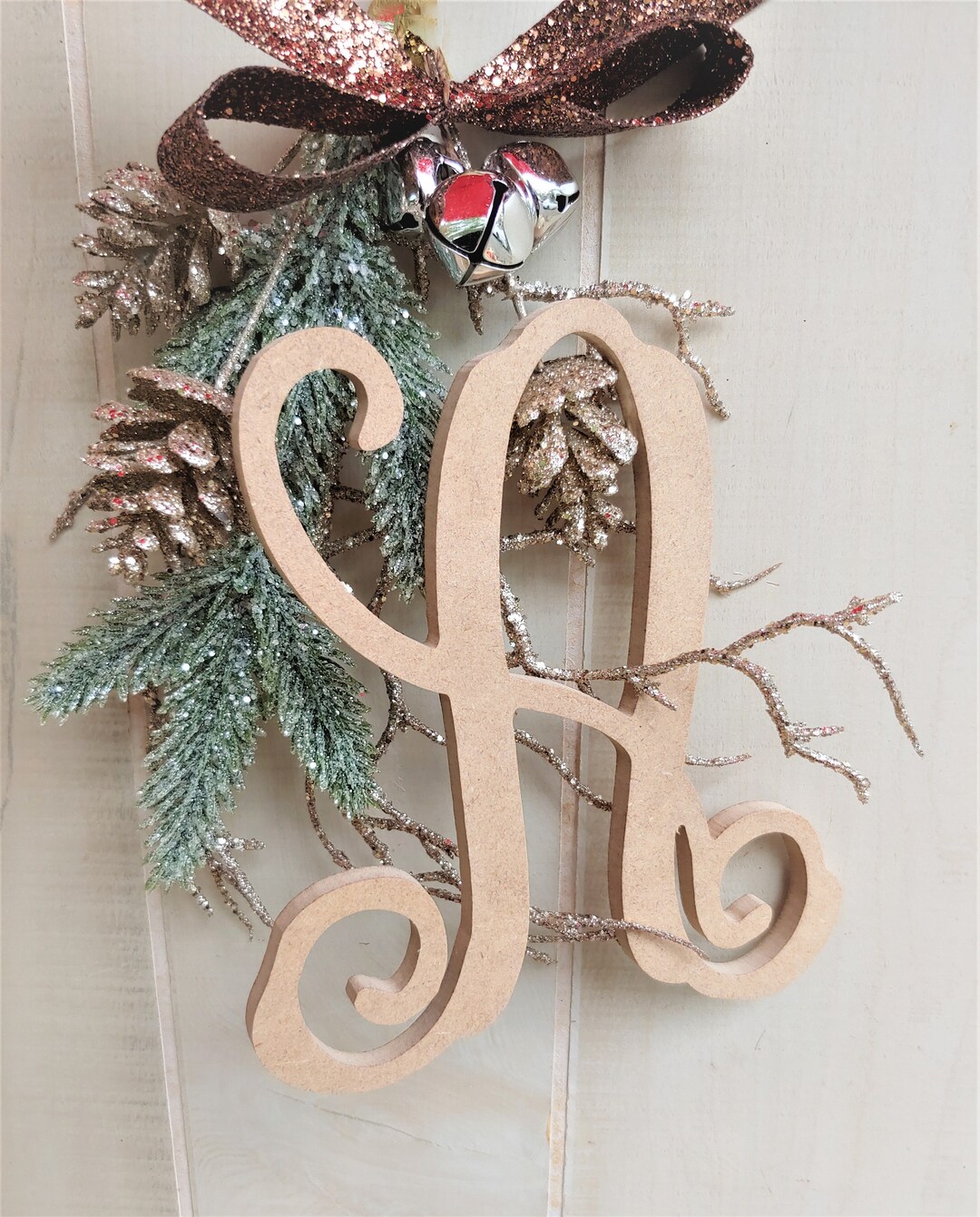 6" Vine Monogram Font Letters, Unfinished Letters for Wreaths, Sign for ...