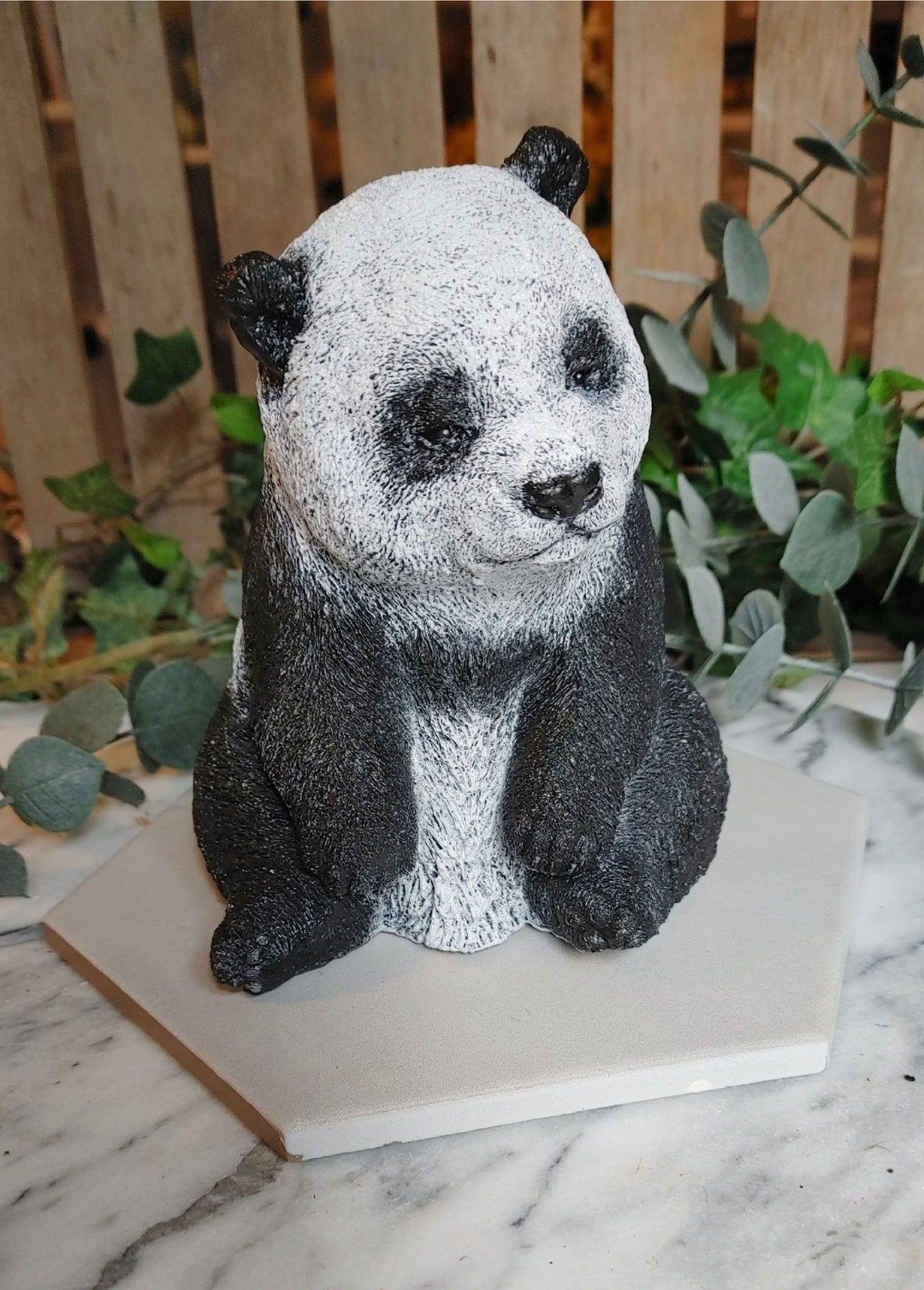 Concrete Sitting Panda, Cement Figurine, Cement Panda, Concrete ...