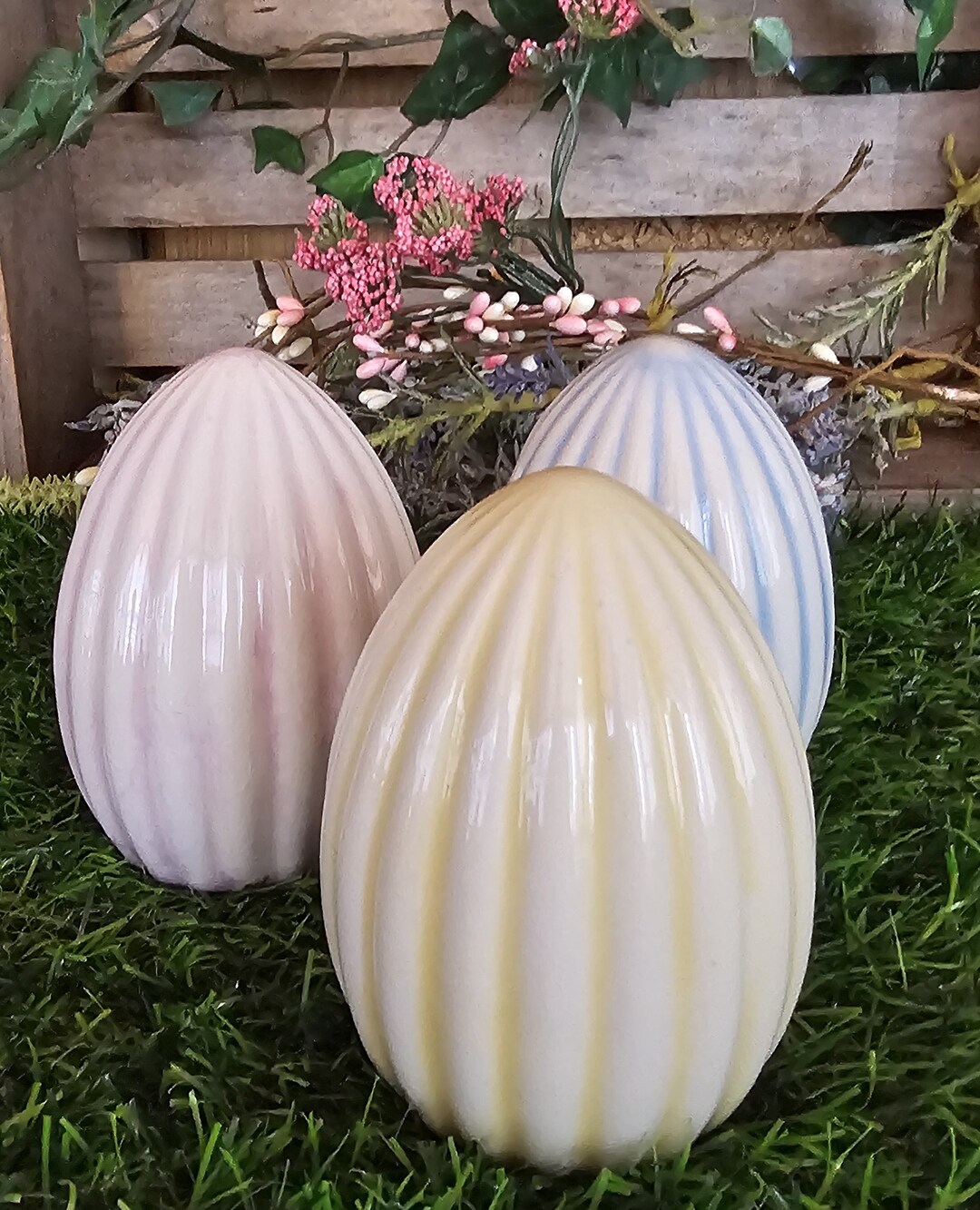 Ceramic Channel Tufted Egg: Pastel Easter Decor - Etsy