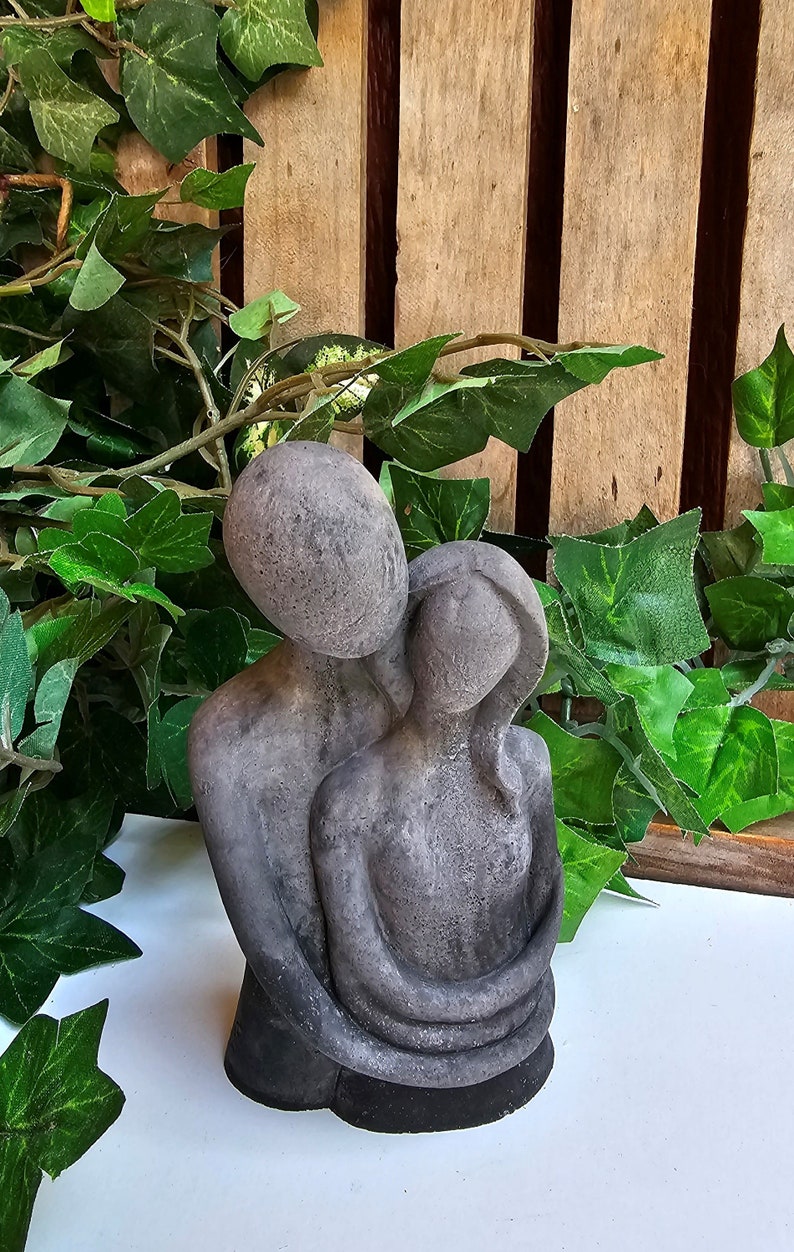 Concrete Hugging Male and Female, Cement Figurine, Cement Woman and Man ...
