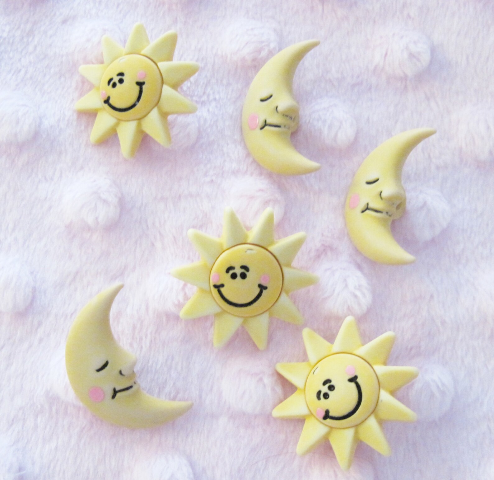 Sun and Moon Buttons Galore Novelty Designer Buttons 6 Buttons | Etsy