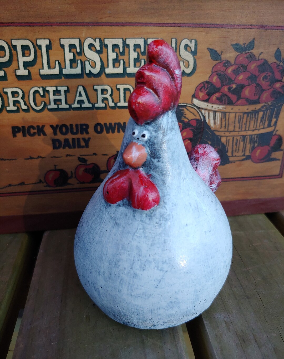 Concrete Rooster: Handcrafted Cement Garden Decor - Monroe - Etsy