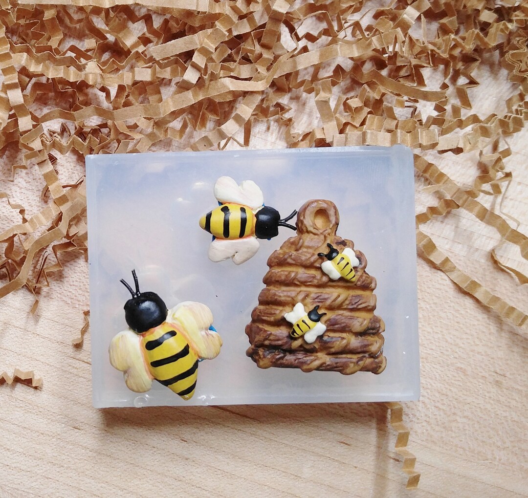 Hive and Bees Silicone Mold: Three Cavity Clear Mold - Etsy