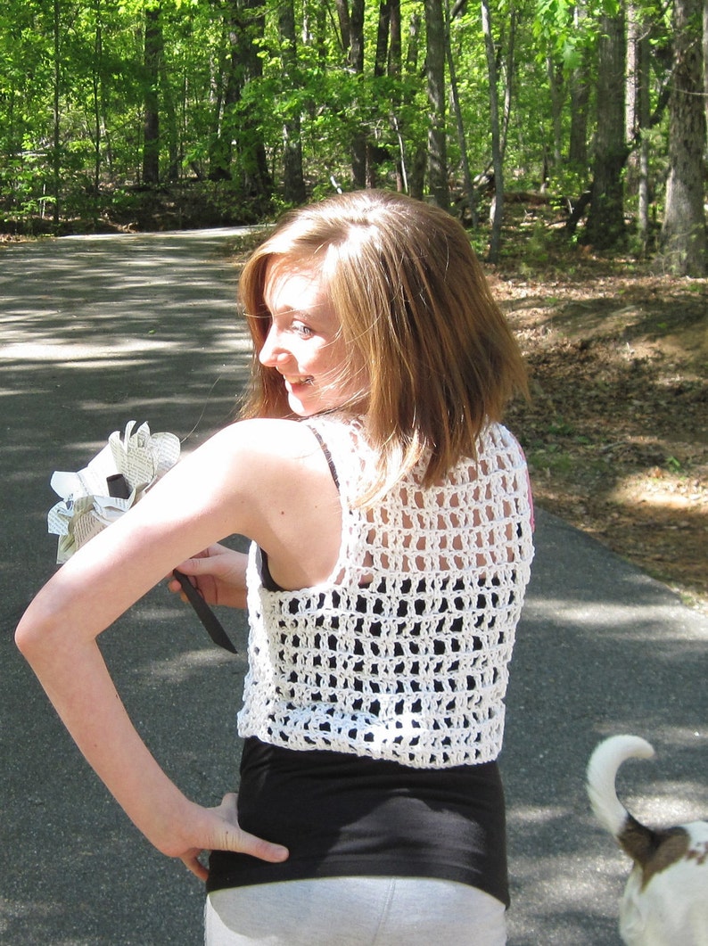 Cropped String Vest Crochet Pattern Tween to Teen From Ages 8 - Etsy